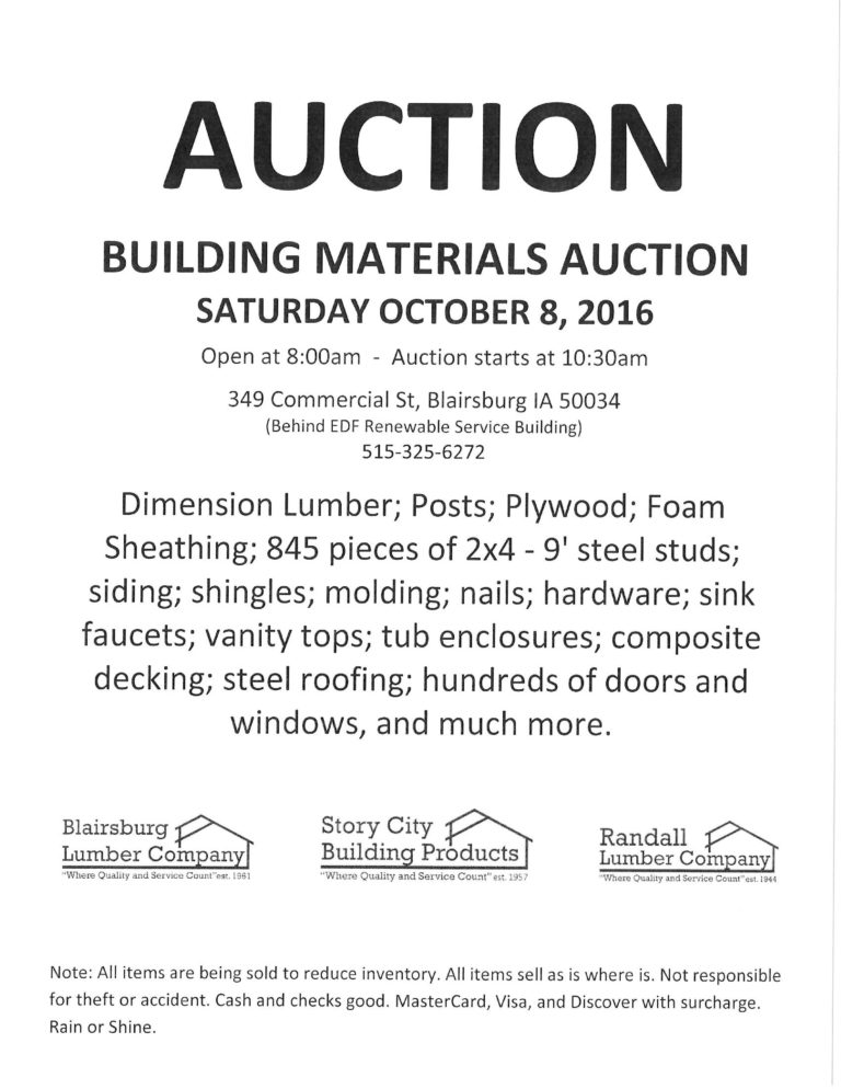 auction-flyer | Story City Building Products